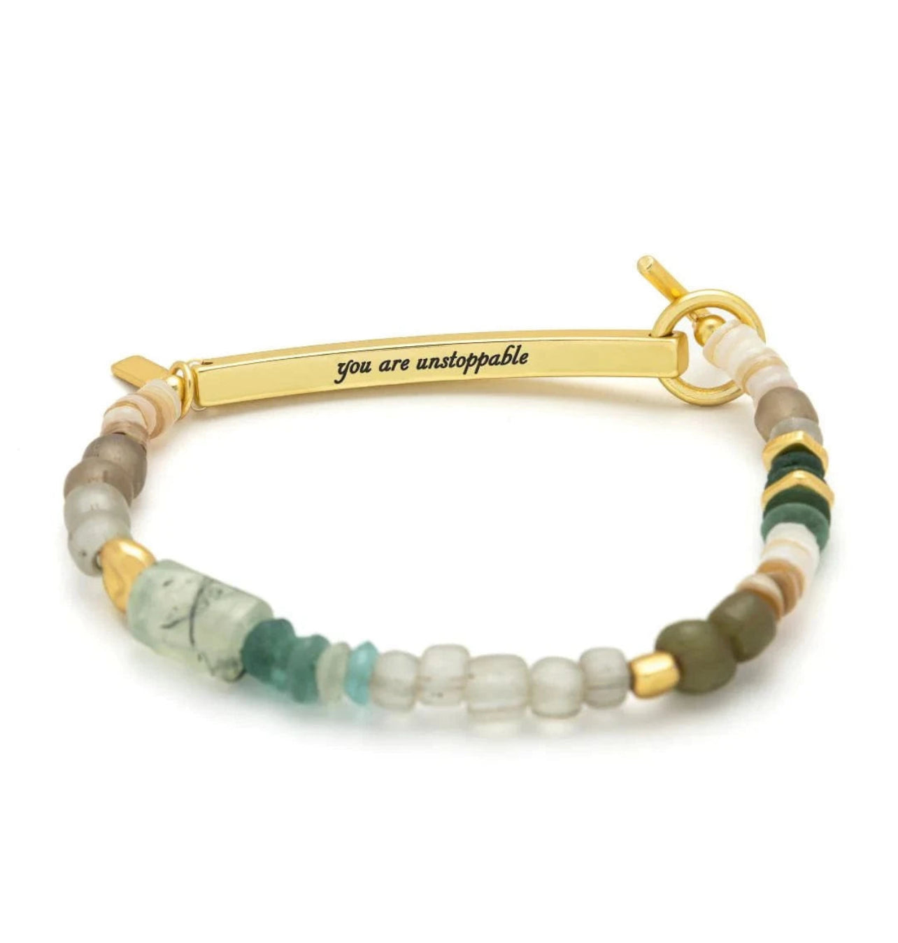 Hidden Message Bracelet - Unstoppable/Chiltonite/Gold – Delphinium Home